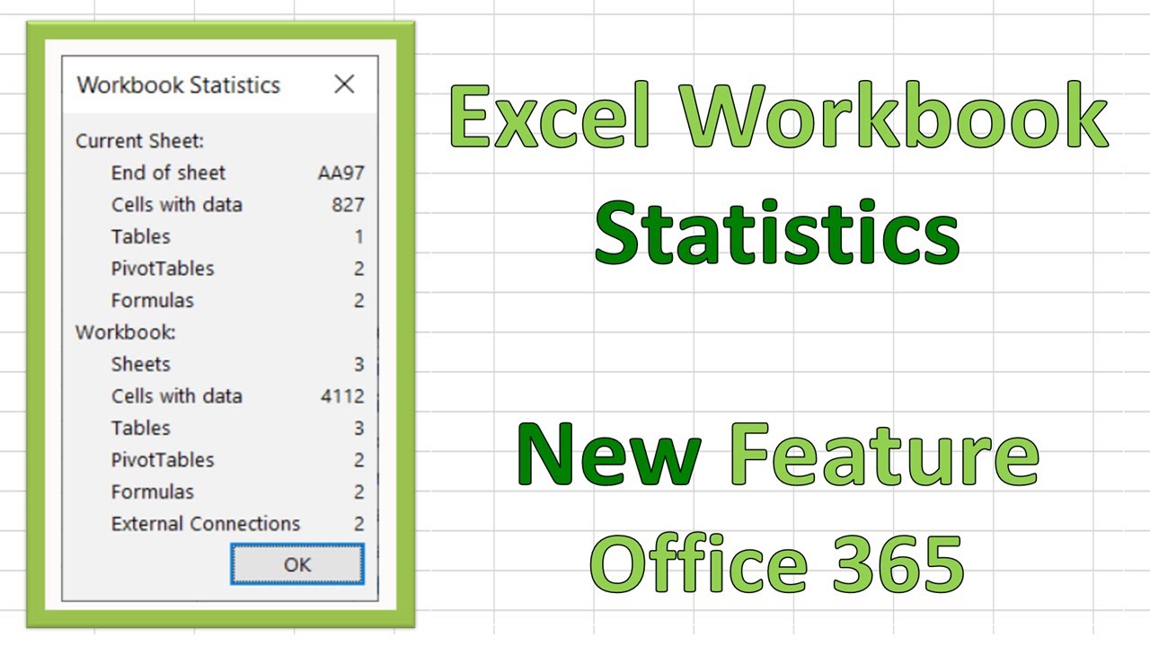 New Excel 365 Feature Workbook Statistics video New Excel 365 Feature Workbook Statistics video